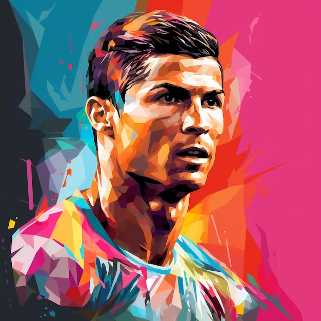 Premium AI Image | Cristiano Ronaldo in style of Wpap Premium AI Image | Cristiano Ronaldo in style of Wpap
