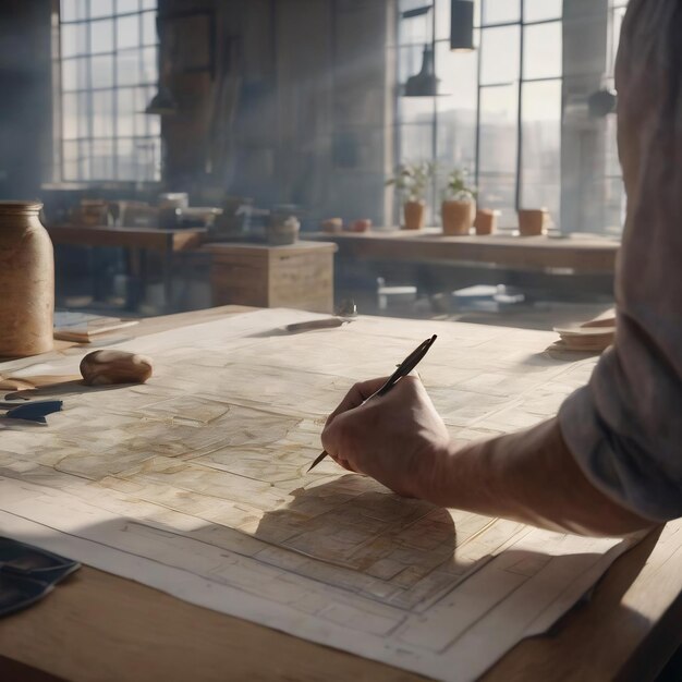 Premium Photo | Crop architect opening blueprint Premium Photo | Crop architect opening blueprint