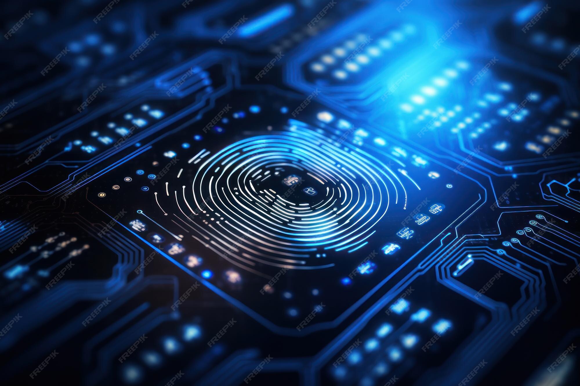 Premium AI Image | Cropped Image of Fingerprint with Binary Code ...