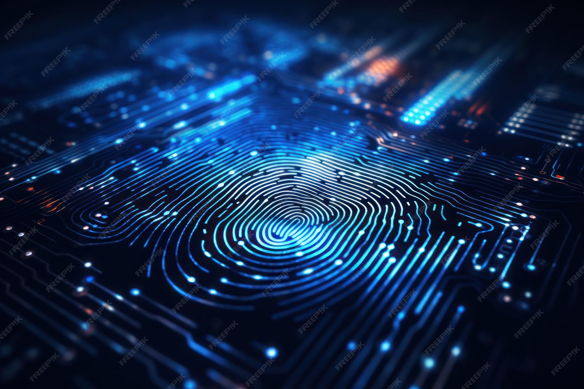 Premium AI Image | Cropped Image of Fingerprint with Binary Code ...