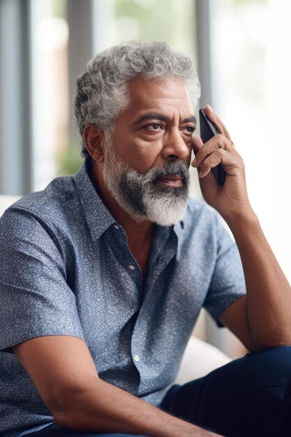Premium AI Image | Cropped shot of a man talking on his cellphone while ... Premium AI Image | Cropped shot of a man talking on his cellphone while ...
