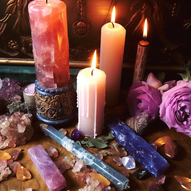 Premium Ai Image Crystal Healing Spiritual Ritual