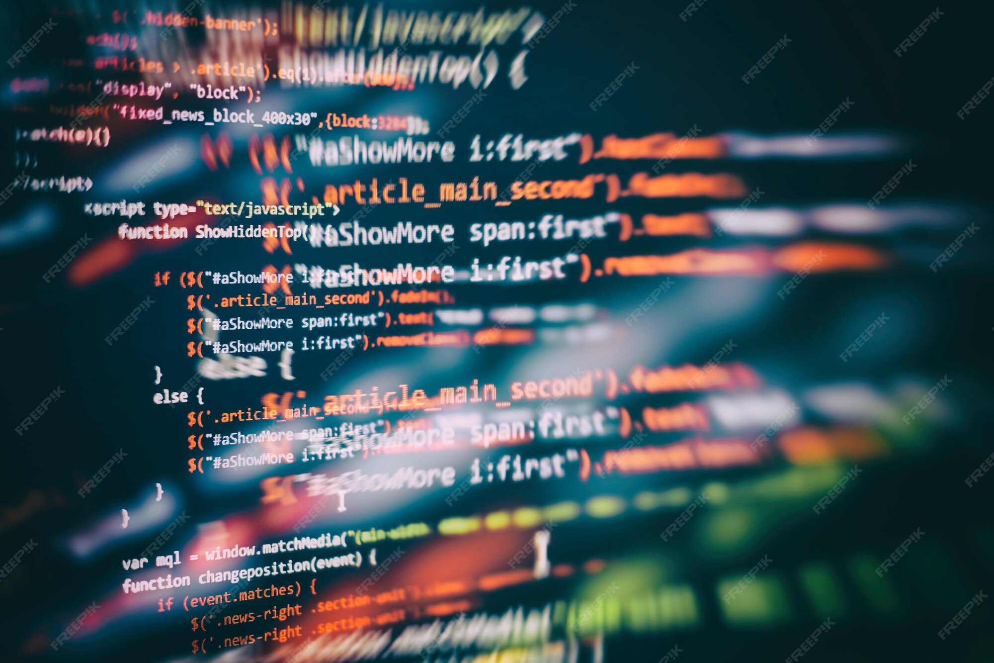 Css Javascript 및 Html 사용 함수 소스 코드의 근접 촬영을 모니터링합니다 추상 It 기술 배경입니다 소프트웨어 소스 코드 프리미엄 사진