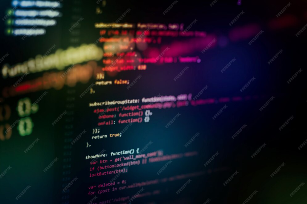 Premium Photo | Css, javascript and html usage. monitor closeup of ...