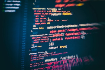 Premium Photo | Css, javascript and html usage. monitor closeup of ...