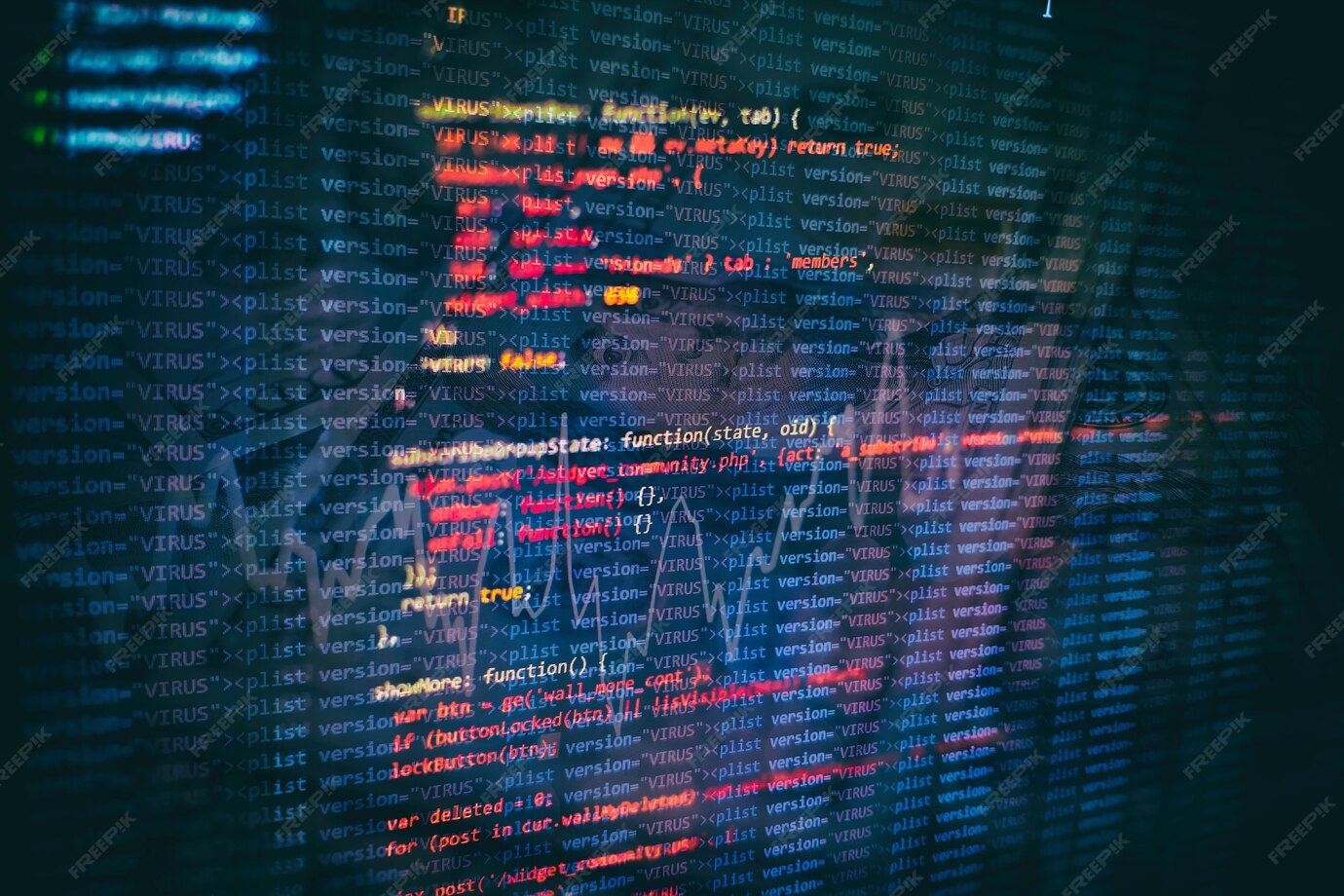 Premium Photo | Css, javascript and html usage. monitor closeup of ...