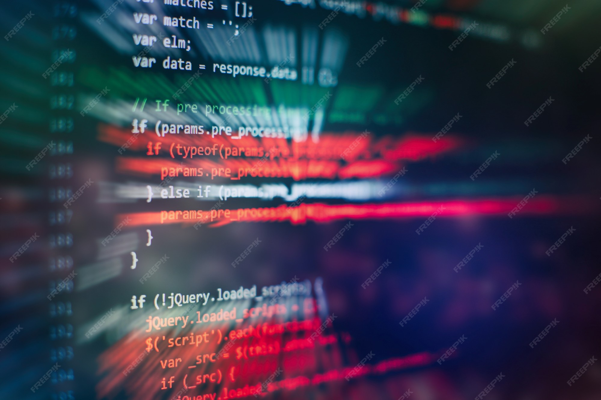 Premium Photo | Css, javascript and html usage. monitor closeup of ...