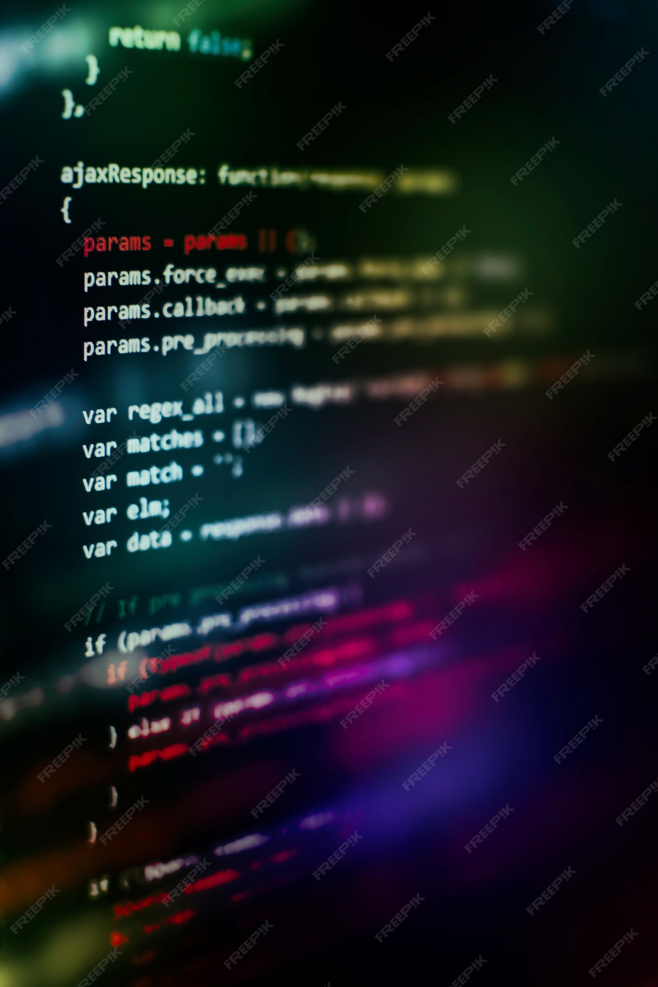 Premium Photo | CSS, JavaScript and HTML usage. Monitor closeup of ...