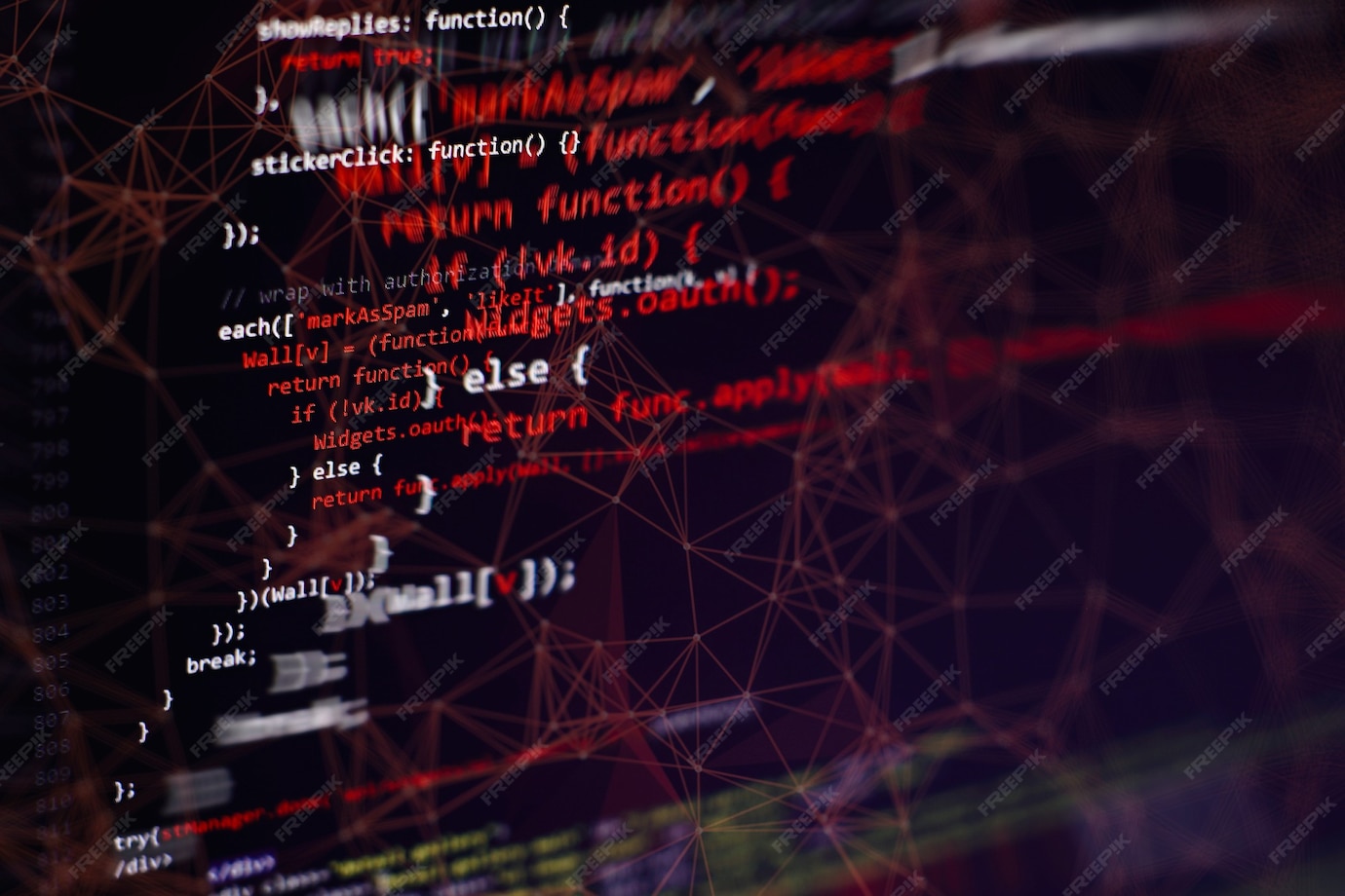 Premium Photo | Css, javascript and html usage. monitor closeup of ...