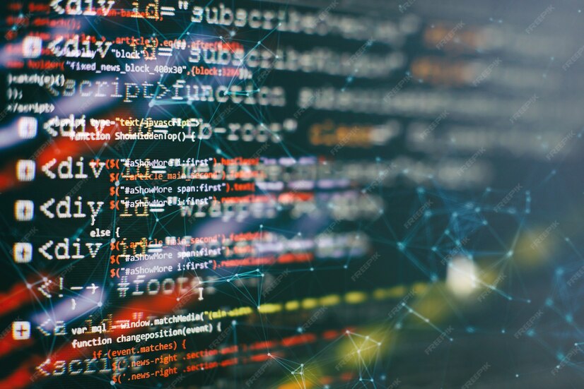 Premium Photo | Css, javascript and html usage. monitor closeup of function source code ...