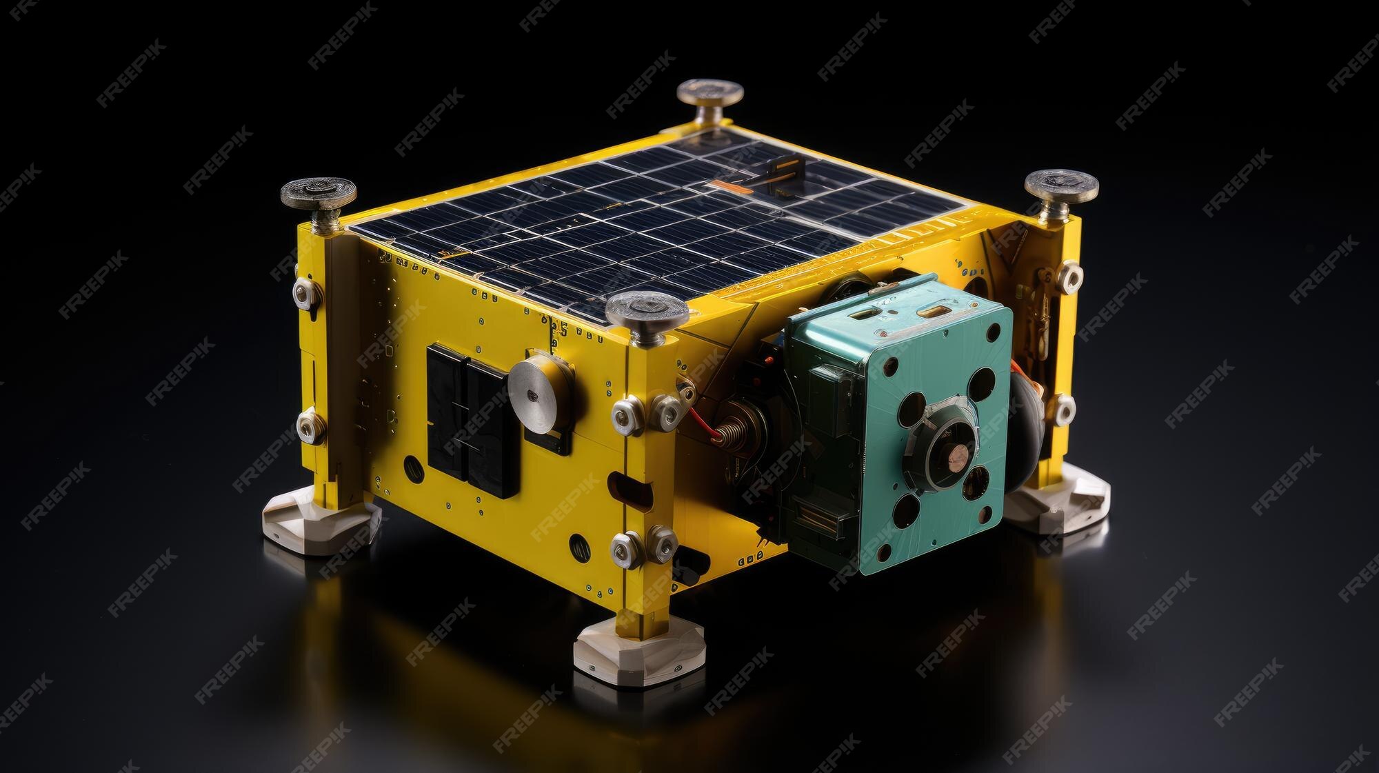 Premium Ai Image Cubesat Attitude Control Solid Color Background