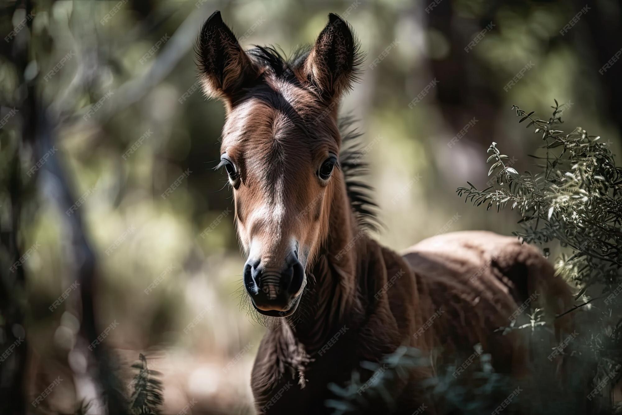 Premium AI Image | Curiosity driven foal discovering the world Premium AI Image | Curiosity driven foal discovering the world
