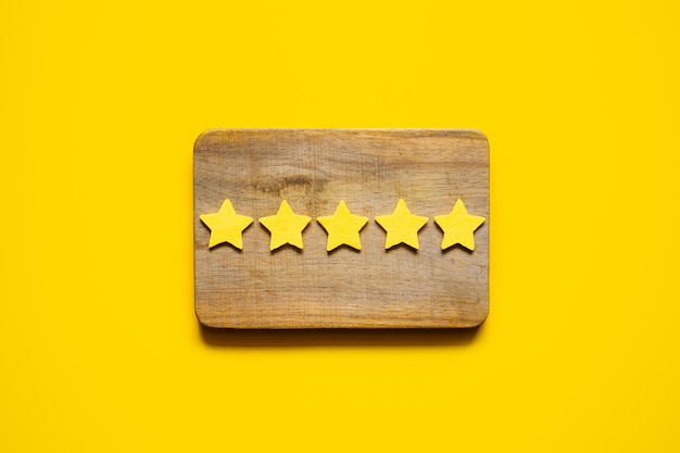 Premium Photo | Customer experience review concept five yellow stars ... Premium Photo | Customer experience review concept five yellow stars ...