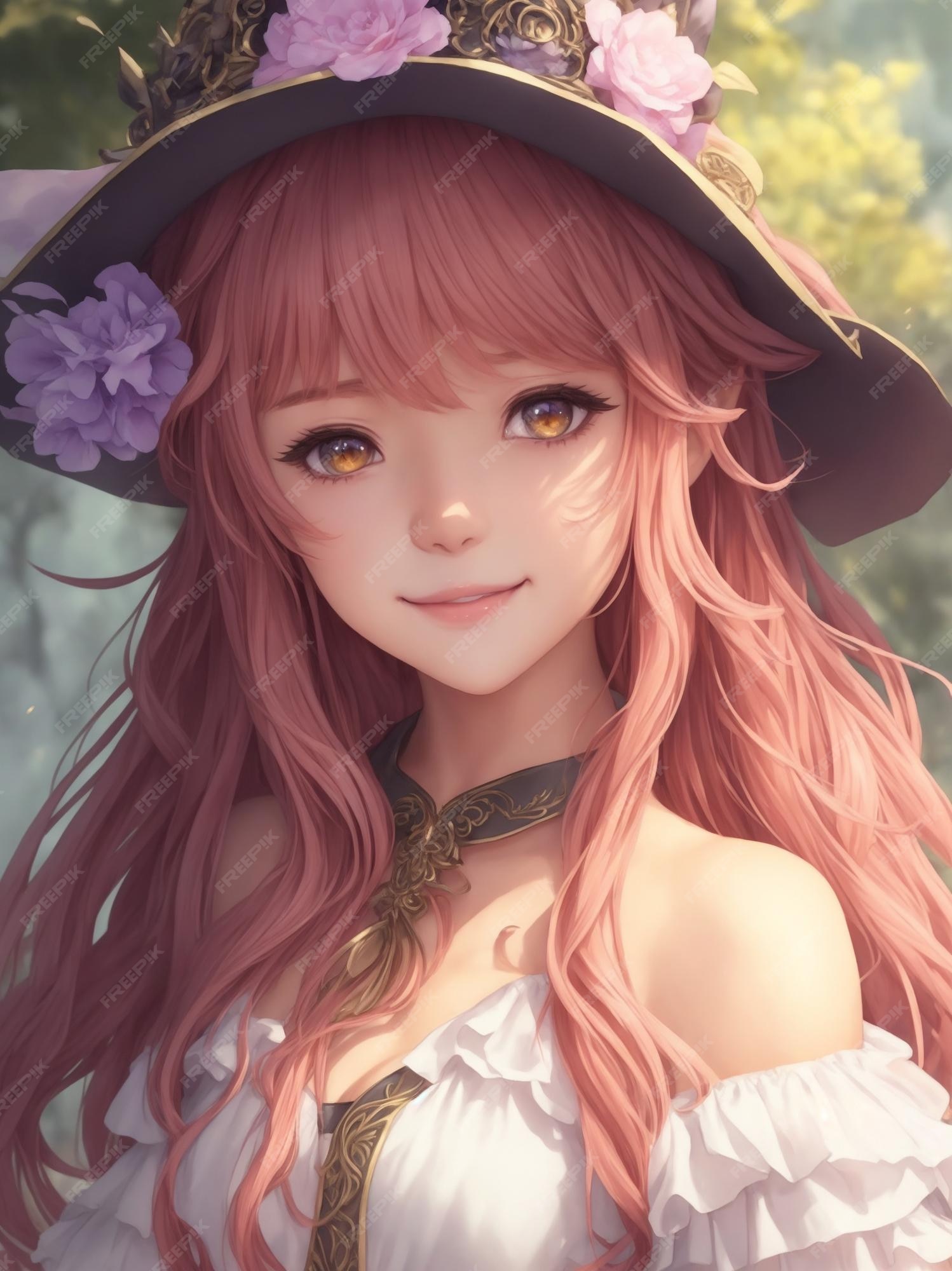 Premium Photo Cute 3d Anime Girl Smile And Shy Hot Beautiful Anime Character Highly Detailed