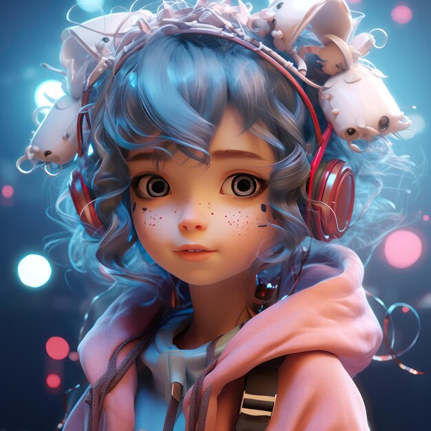 Premium Photo Cute 3d Girl Adorable And Trendy 3d Character For Your