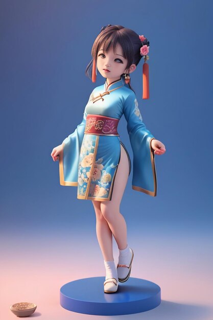 Premium Ai Image Cute Cartoon Character Model Beautiful Girl 3d
