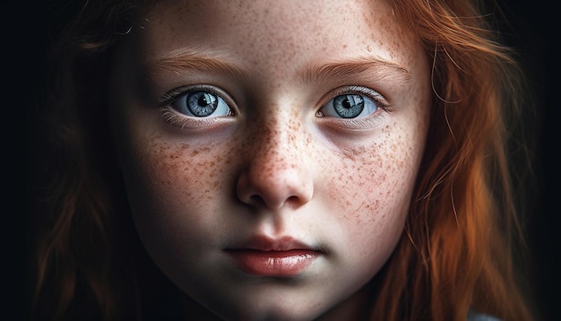 Premium Ai Image Cute Caucasian Girl With Innocent Beauty Staring At