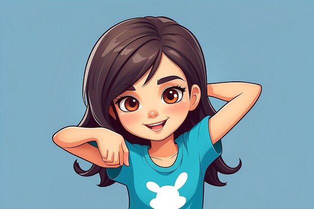 Premium Photo Cute Girl Dabbing Pose Cartoon Vector Icon Illustration