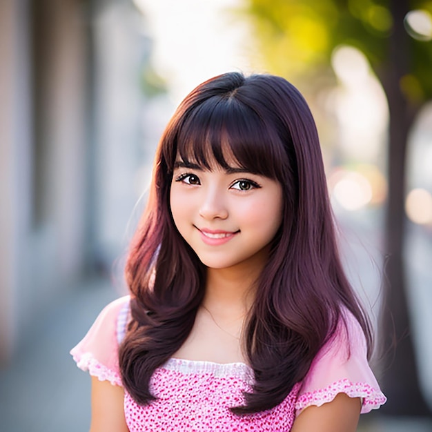 Premium Ai Image Cute Girl Smiling
