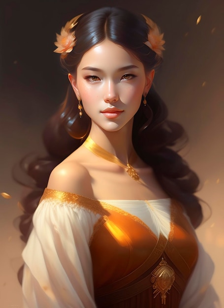 Premium Photo Cute Girl With Pretty Face Creative Ai