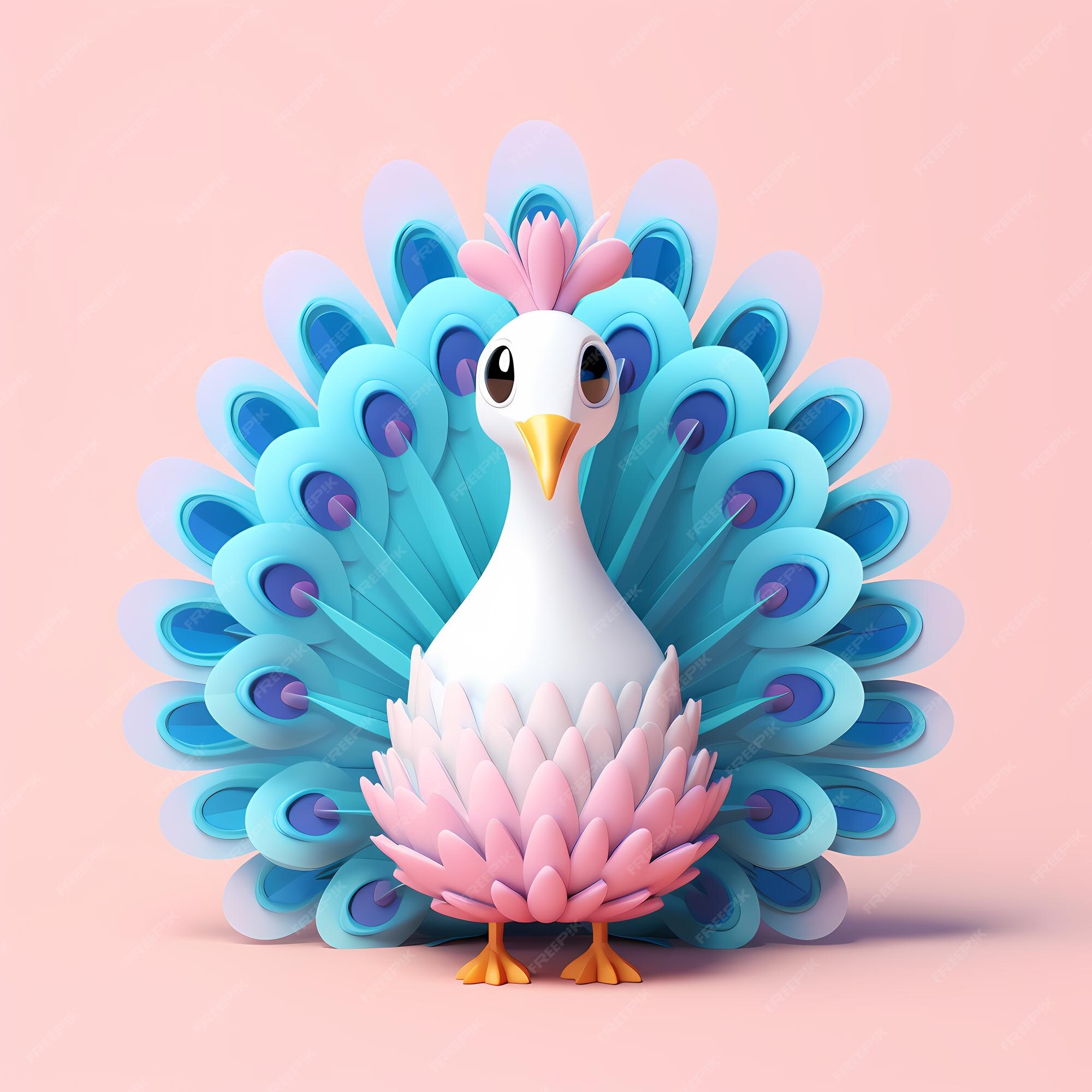 Premium Photo Cute Peacock Adorable Expression Tiny Soft Pastel Colors