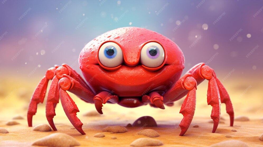 Premium Photo A Cute Red Crab Many Details Pixar Style Casual Gamegenerative Ai