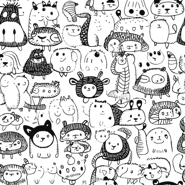 Premium Photo Cute Simple Doodle Patterns