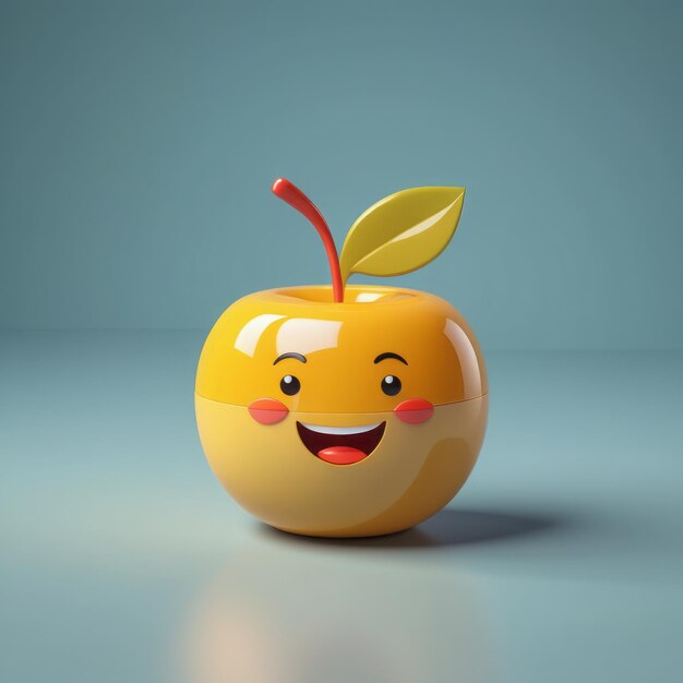 Cute Smiling Apple Character 3d Rendering Cute Smiling Apple Character 3d Rendering Cute Apple
