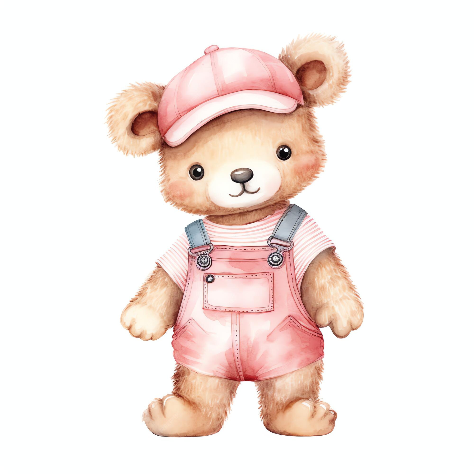 Premium Photo Cute Watercolor Bear With Pink Color Illustration Teddy Bears Clipart