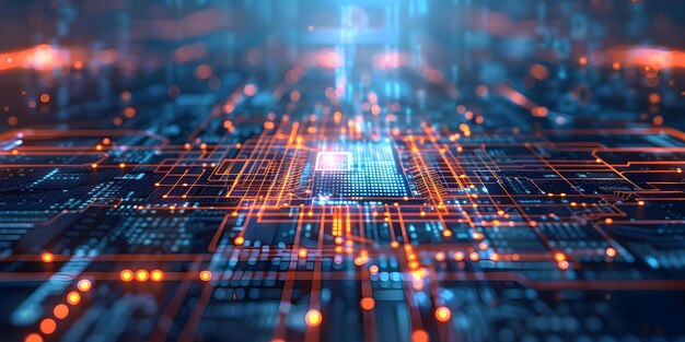 Cuttingedge technology Quantum communication AI Cloud Computing Digital Lines Data processor ...