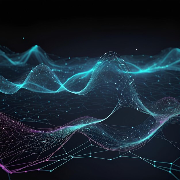 Cyber Data Flow Blockchain AI Networks Digital WavesCyber Data Flow Blockchain AI Networks ...