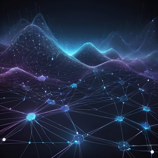 Cyber Data Flow Blockchain Ai Networks Digital Wavescyber Data Flow