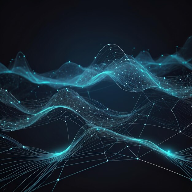 Cyber Data Flow Blockchain AI Networks Digital WavesCyber Data Flow Blockchain AI Networks ...