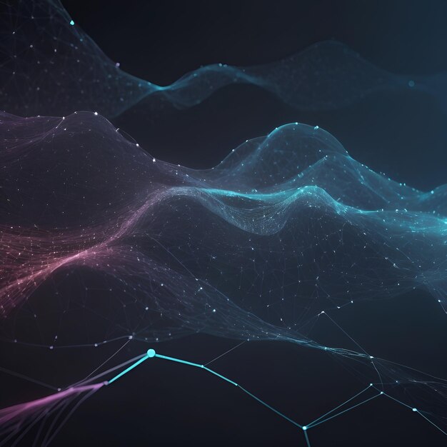 Premium Photo | Cyber Data Flow Blockchain AI Networks Digital WavesCyber Data Flow Blockchain ...