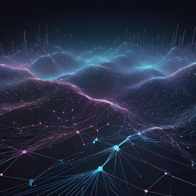 Cyber Data Flow Blockchain Ai Networks Digital Wavescyber Data Flow