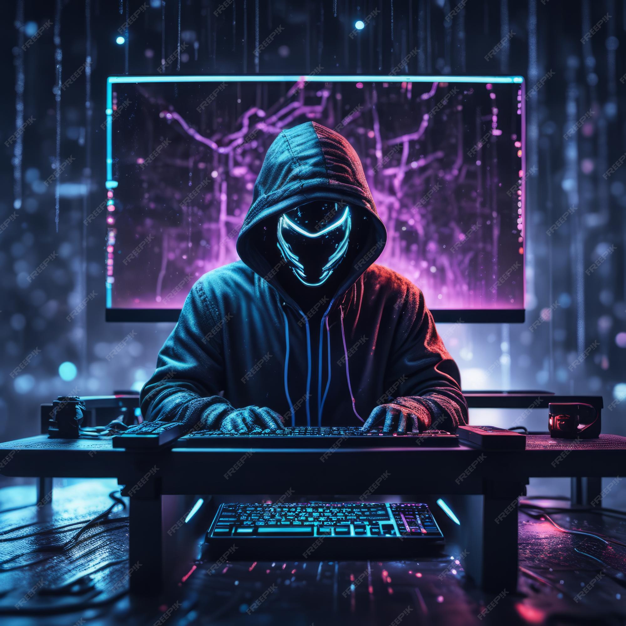 Premium AI Image | cyber hacker hacker with computercyber hacker hacker ...