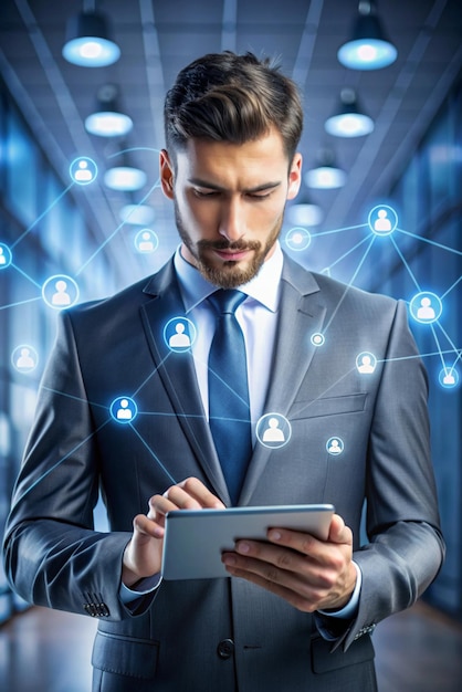 Cyber Security Businessman using tablet technology and icon customer ... Cyber Security Businessman using tablet technology and icon customer ...