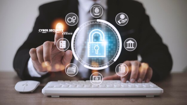 Premium Photo Cyber Security Internet And Networking Concept