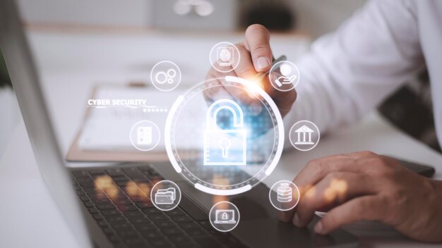 Premium Photo | Cyber security internet and networking concept information security and ...