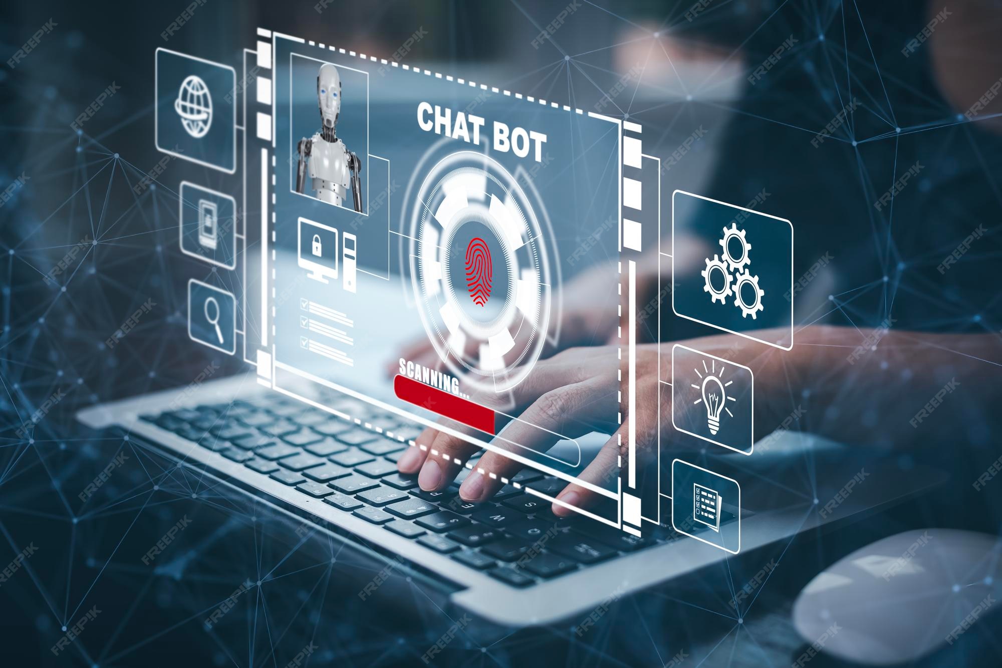 Premium Photo | Cyber security systems with chat bot chat with ai artificial intelligence system ...