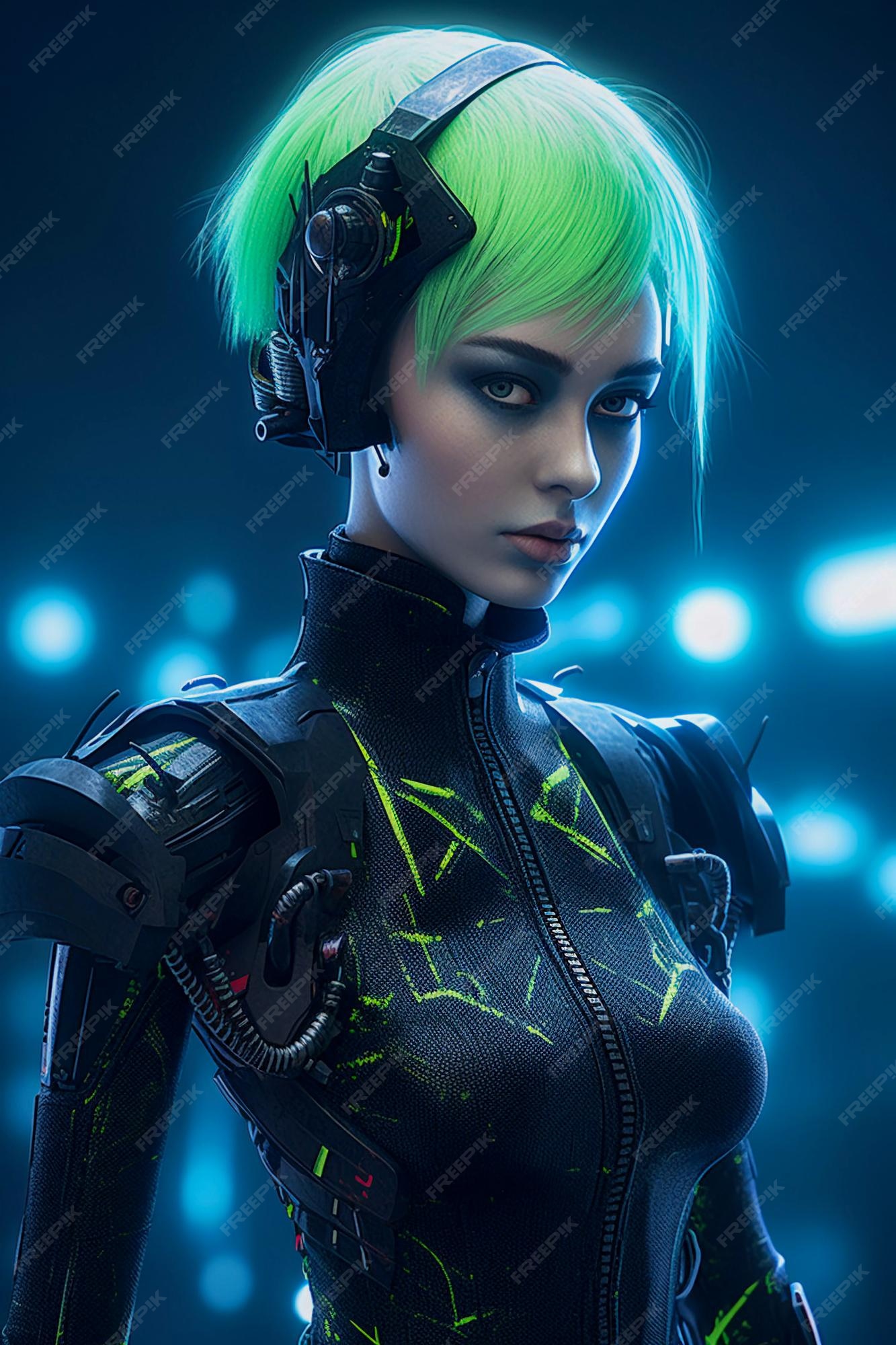 Premium AI Image | Cyber women goth neon punk robot android girl ... Premium AI Image | Cyber women goth neon punk robot android girl ...