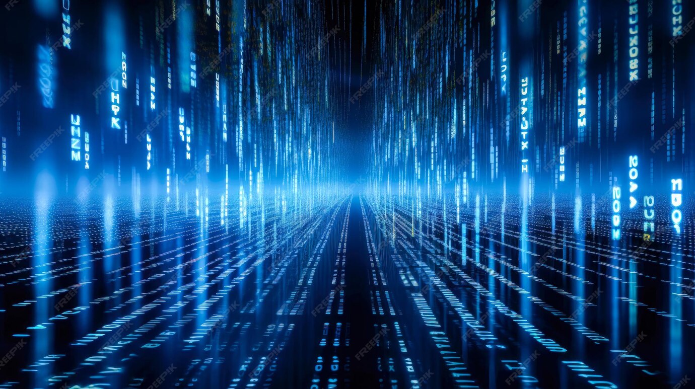 Premium Photo | Cybernetic Computer Network Background with Encryption and Decryption Binary Code