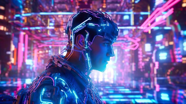 Premium AI Image | Cybernetic society where humans and machines coexist ... Premium AI Image | Cybernetic society where humans and machines coexist ...