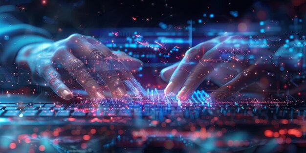 Cyberpunk Coder Mastering Holographic Algorithms generative ai ...