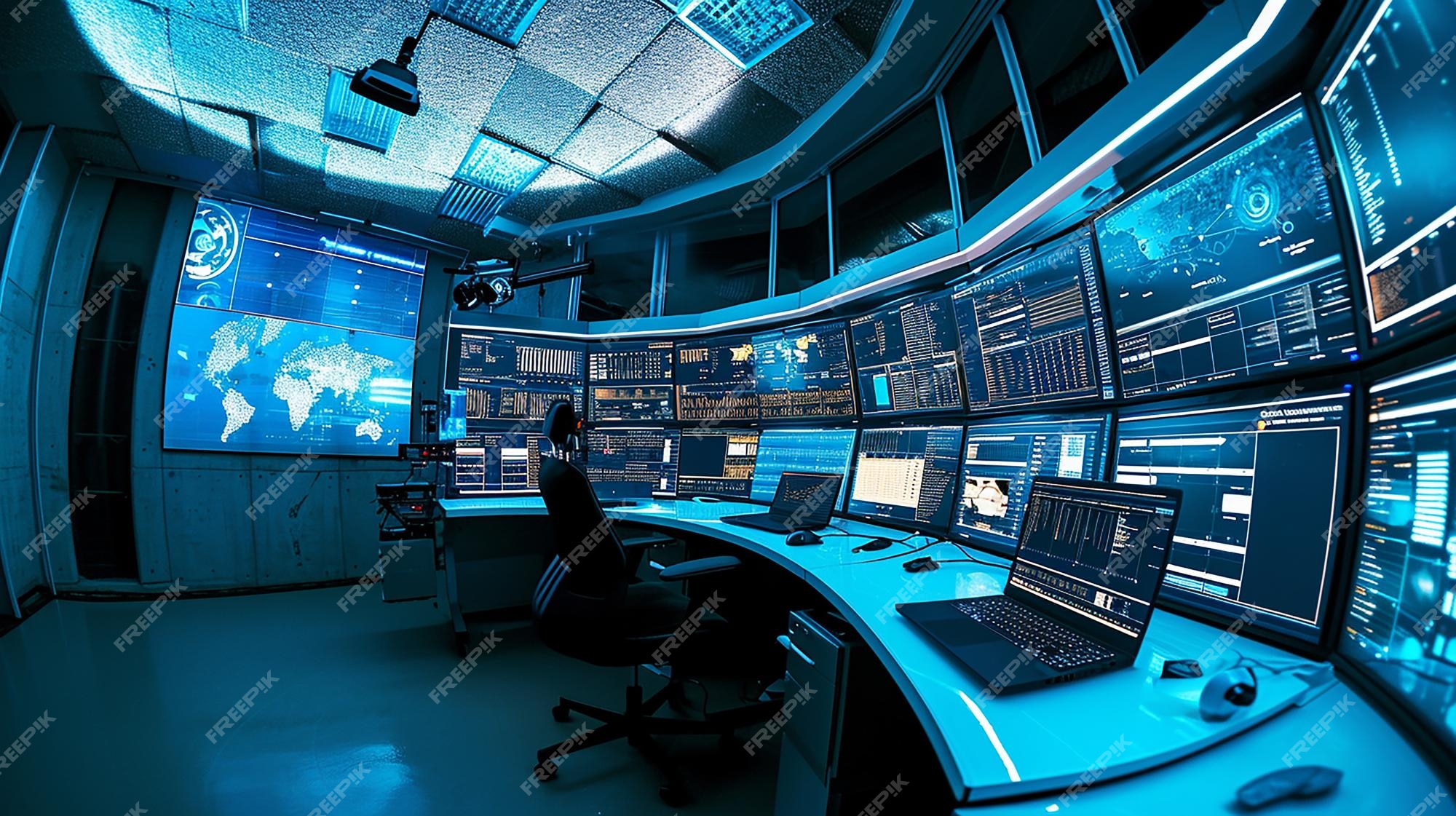 Premium Photo | Cybersecurity Command Center Premium Photo | Cybersecurity Command Center