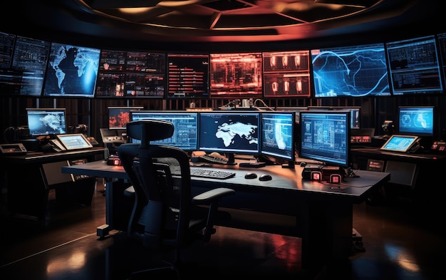 Premium Photo | Cybersecurity Command Center Premium Photo | Cybersecurity Command Center