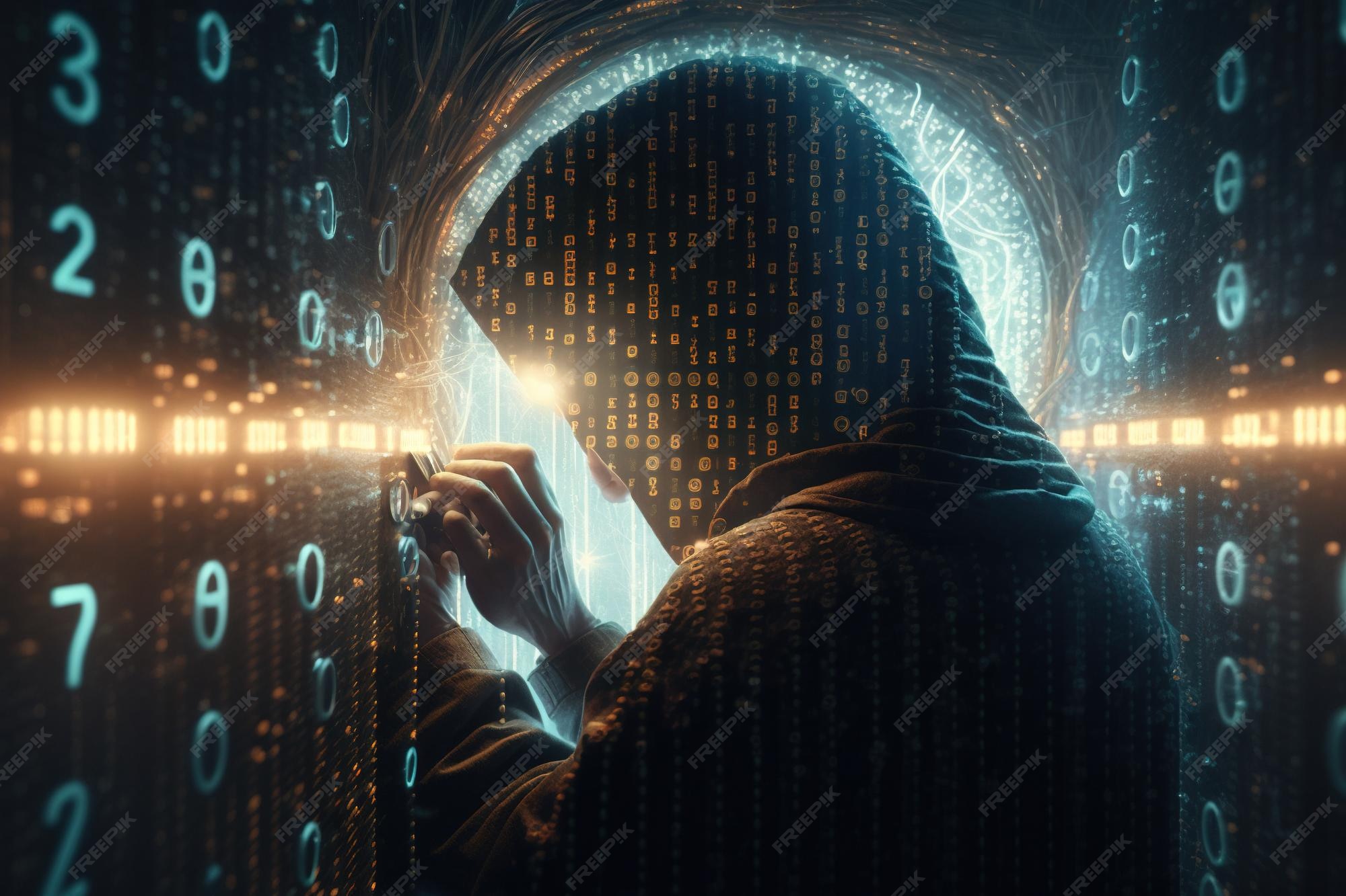 Premium AI Image | Cybersecurity computer hacker with hoodie vulnerability and ...