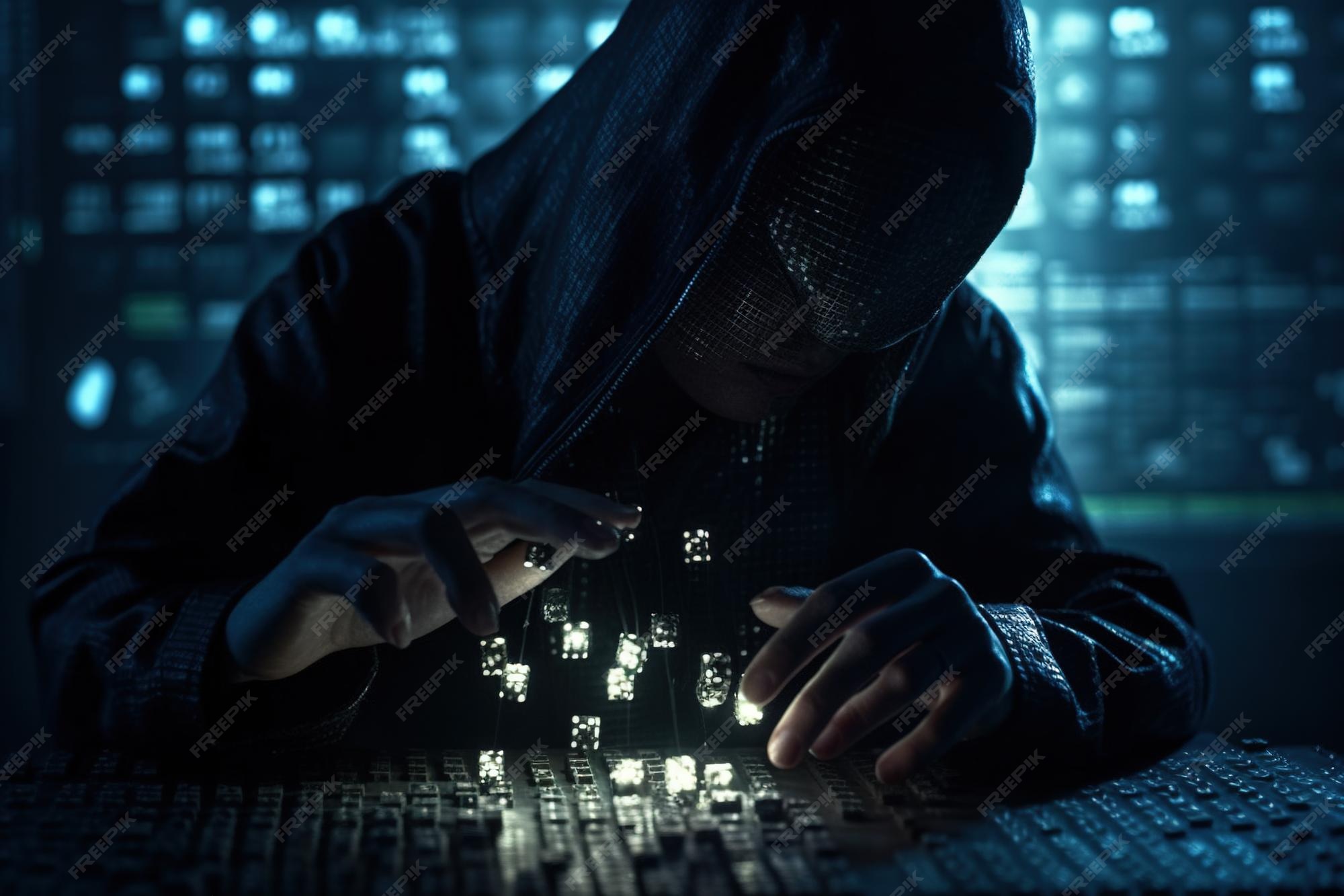 Premium Ai Image Cybersecurity Computer Hacker With Hoodie Vulnerability And