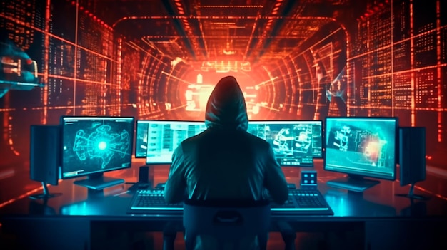Premium AI Image | cybersecurity concept identity theft Database hacks ...