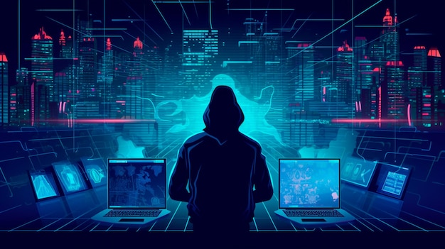 Premium AI Image | cybersecurity concept identity theft Database hacks internet cyber crime ...